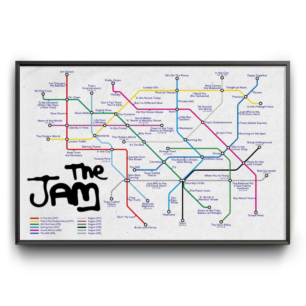The Jam – Underground Tube Style Map Poster | Limited Edition – Not ...